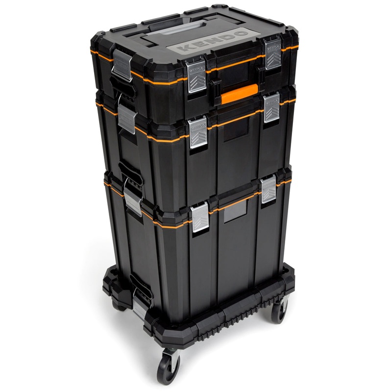 Kendo 3 Piece Systainer Tstak Case Set with Wheeled Cart Trolley Tool ...
