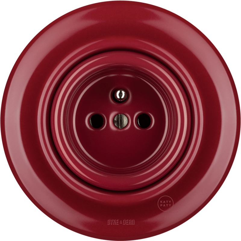 PORCELAIN 2 PIN WALL SOCKET BURGUNDY - Tools & Hardware – Sockets ...